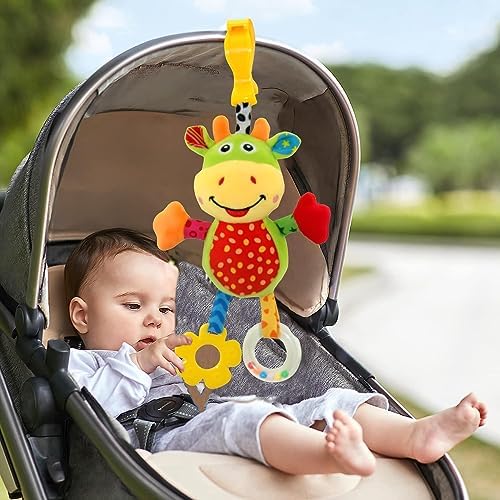 ULHYC Baby Soft Hanging Rattle Toys Animals Calf Bell Rattle Toy Car ...