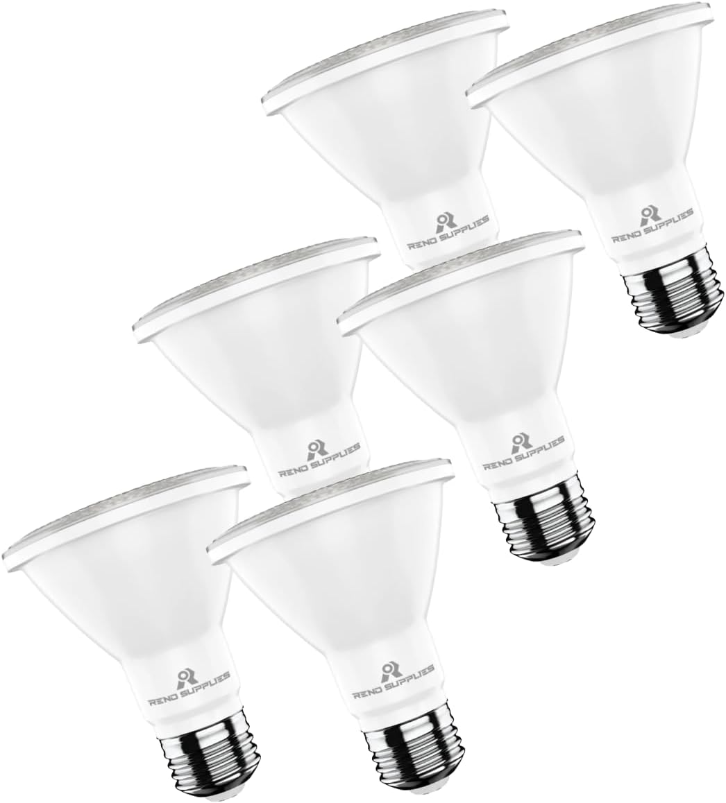 RENO SUPPLIES PAR 20 LED Bulbs, Pack of 6, Dimmable, 7W, 500LM, LED ...