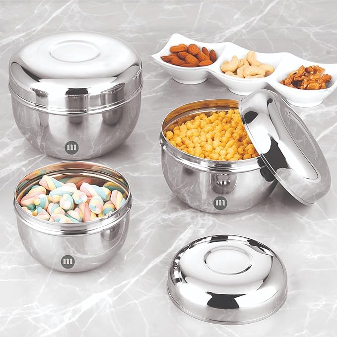 Buy Mishaa Stainless Steel Storage Containers Set - Durable Steel Boxes ...
