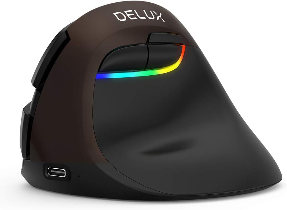 DELUX Ergonomic Mouse Wireless, Rechargeable Silent Vertical Mouse with ...