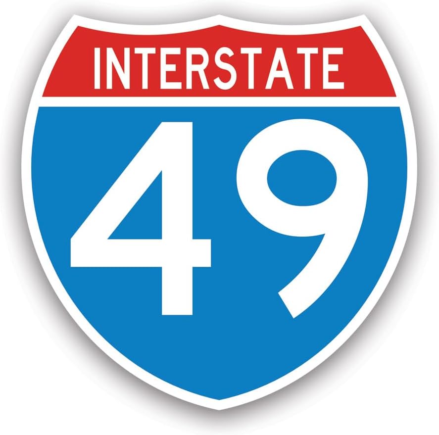 Amazon.com: Interstate 49 Highway Sign Sticker Decal - Self Adhesive Vinyl - Weatherproof - Made ...