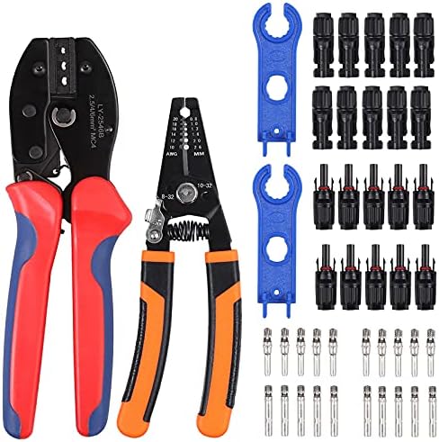 Solar Crimping Tool Set for 2.5/4/6 mm² Solar Panel PV Cable, 1 x Crimping Pliers + 1 x Wire ...