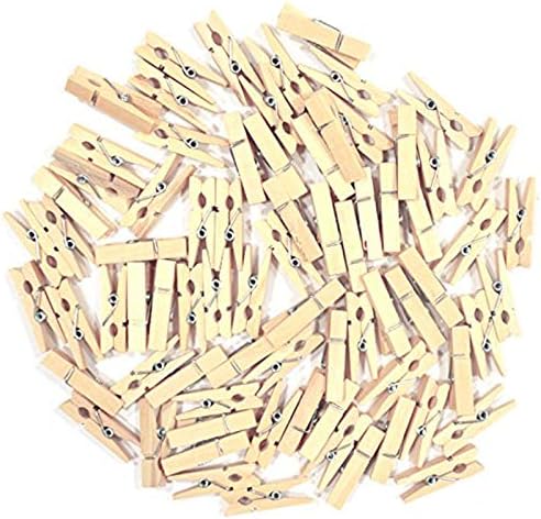 Asian Hobby Crafts Natural Mini Wooden Clips for Wall Hanging Pictures ...