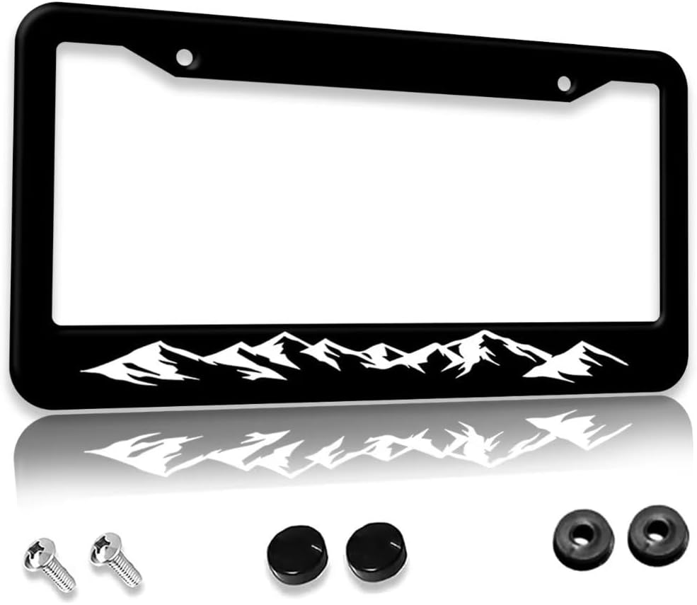 Amazon.com: Mountains License Plate Frame 1 Pcs Personalise Aluminum ...