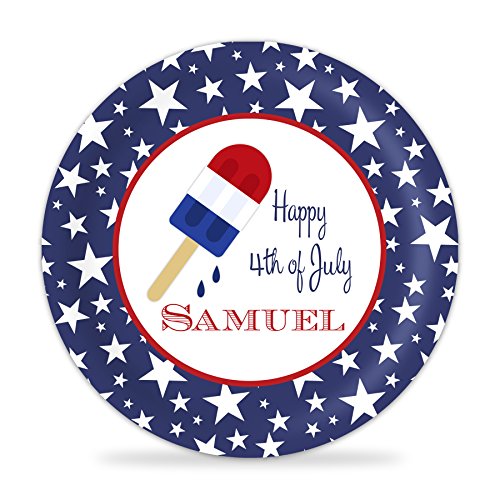 Amazon.com: July 4th Plate - Blue Stars 4th of July Melamine ...