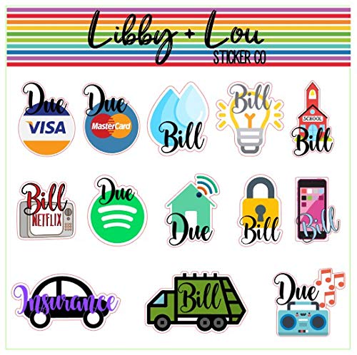Amazon.com: Monthly Bill Pay Planner Stickers | Libby and Lou Sticker ...