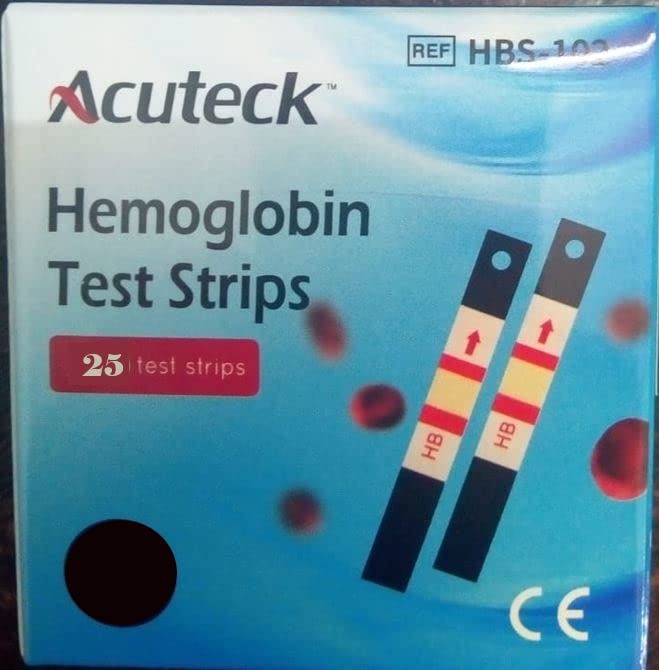 Hemoglobin Test strip 25-strip for Acuteck Hemoglobin Meter : Amazon.in ...