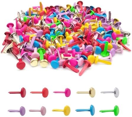Amazon.com: Quacc 200pcs Multicolor Split Pins Round Scrapbooking Brads ...