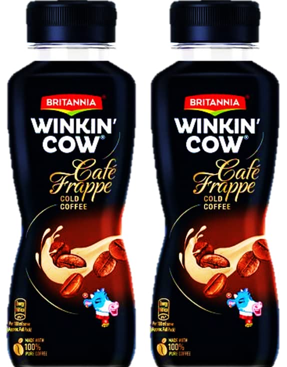 Britannia Winkin Cow Cafe Frappe Cold Coffee 180ml (Pack of 2) Unique ...