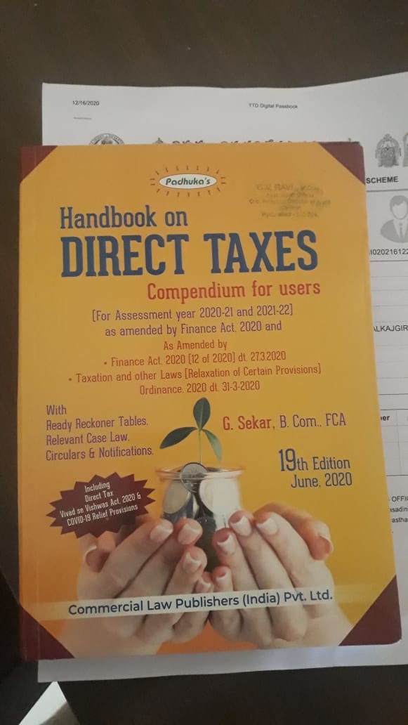 Buy Handbook On Direct Taxes Compendium For Users Assessment Year 2020 ...