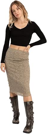Rsq Low Rise Lace Midi Skirt at Amazon Women’s Clothing store