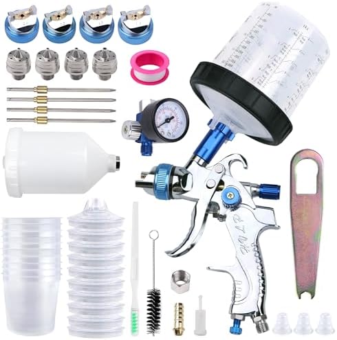 Amazon.com: Zeinlenx HVLP Spray Gun with 10Pcs 600ML Disposable Paint ...