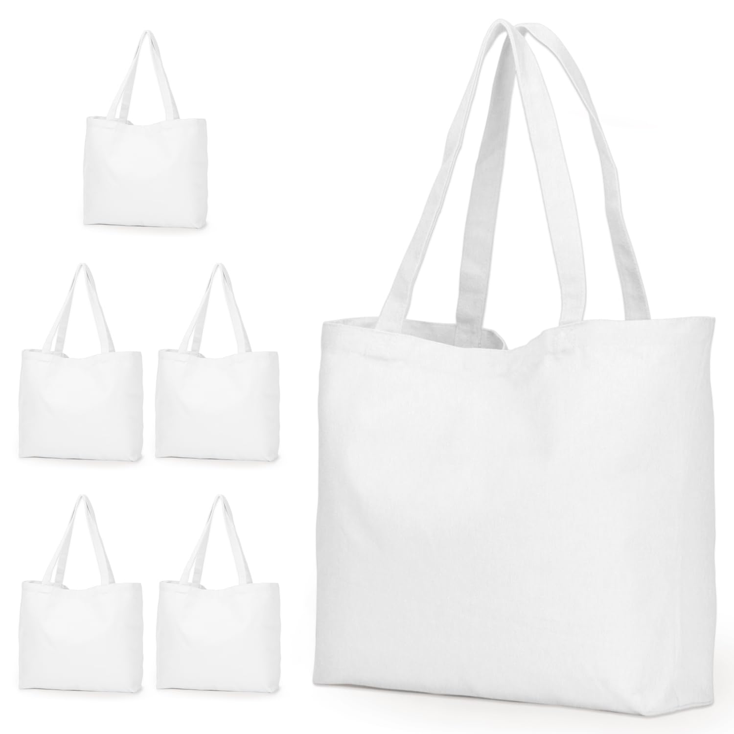 Amazon.com - Koolmox Blank Canvas Tote Bags Wholesale White Plain Bags ...