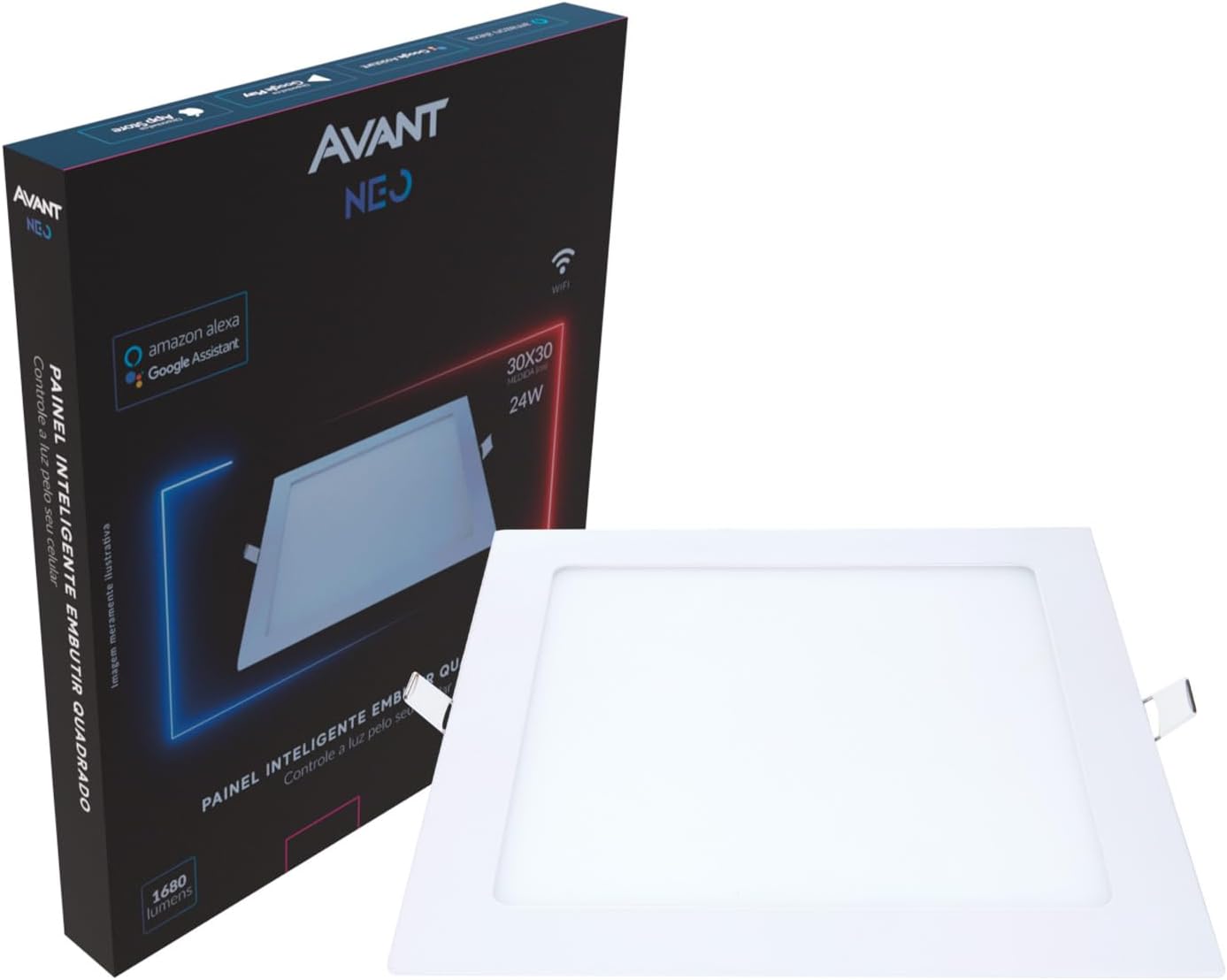 Painel Plafon Inteligente LED Smart Wi-Fi compatível com Alexa, linha ...