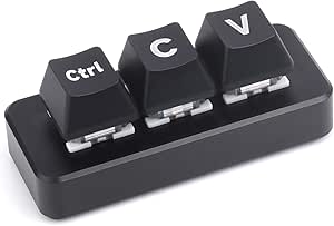 Waveshare Ctrl C/V Shortcut Keyboard for Programmers, 3-Key Development Board, Adopts RP2040 ...