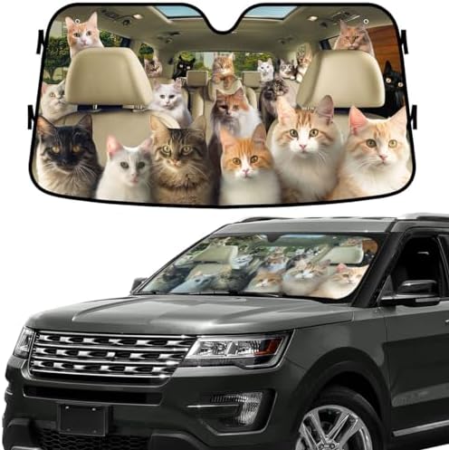 Amazon.com: Bengal Cat Car Windshield Sun Shade Animal Family Driver ...