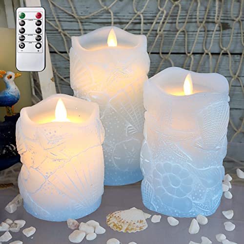 Snapklik.com : MELTONE Shell Flameless Candles Flickering Wick Real Wax ...