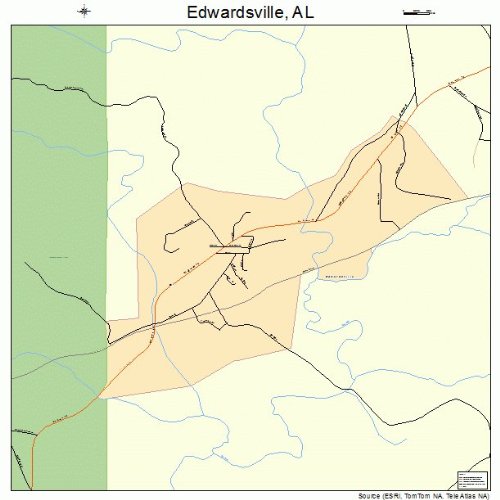 Amazon.com: Large Street & Road Map of Edwardsville, Alabama AL ...