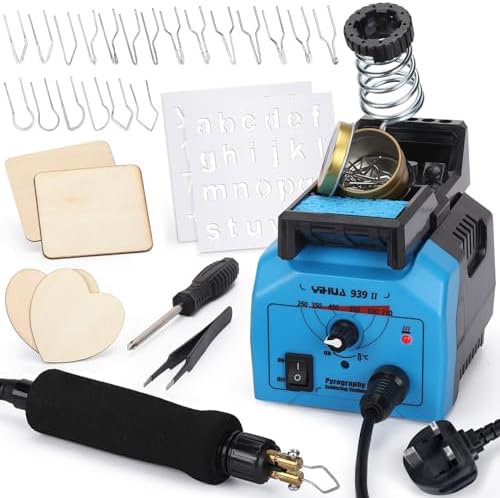 YIHUA 939-II Wood Burning Pyrography Station Kit w Adjustable Temp ...
