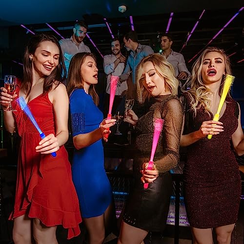 Snapklik.com : NUDALA 24 Pack Pink Glow Fiber Optic Wands Bulk Light Up ...