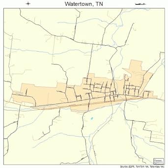 Amazon.com: Large Street & Road Map of Watertown, Tennessee TN ...