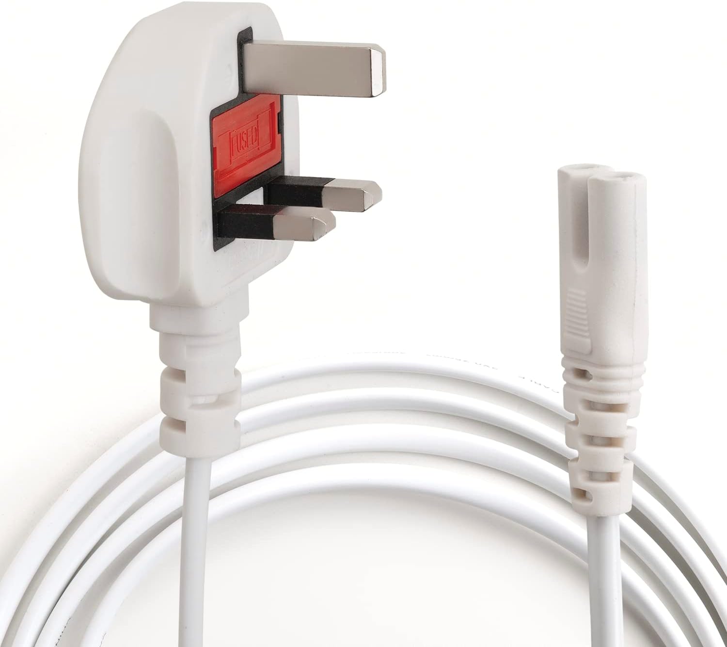 Figure 8 Power Lead White 5M - 2-Pin 90 Degree Angle IEC C7 Universal ...