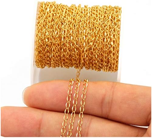 Amazon.com: 33FT Gold Silver Twisted Cable Chains Stainless Steel ...