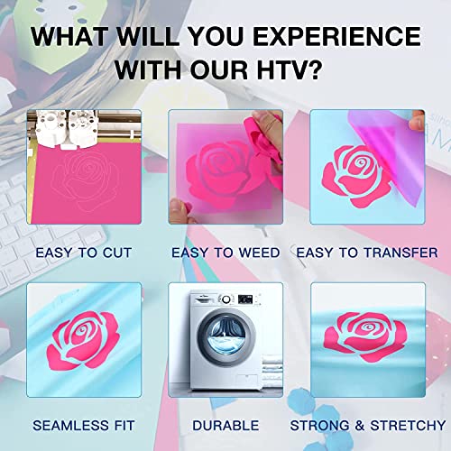 Snapklik.com : HTVRONT HTV Vinyl Rolls Heat Transfer Vinyl - 12 X 20ft ...