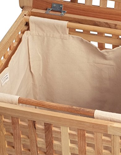 HomeTrends4You Wasmand, hout, massief walnoot geolied, 46 x 67 x 46 cm ...