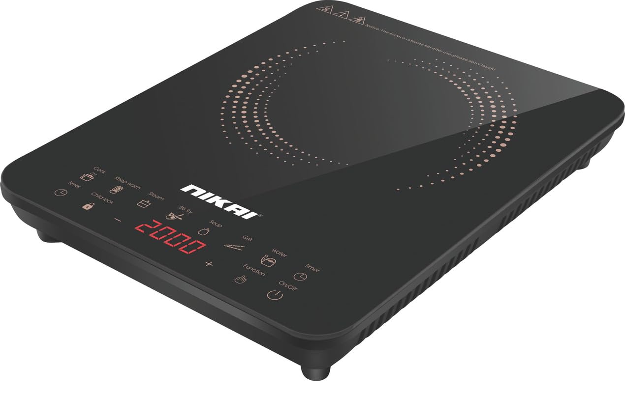 Nikai 2000W Single Induction Cooker, With 7 Preset Cooking Options, 4 ...