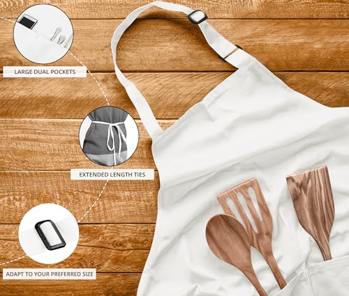 Utopia Kitchen 10 Pack Bib Apron Adjustable with 2 Pockets, Water and ...