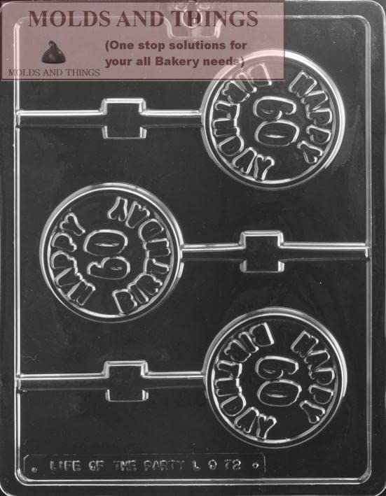 Number 60TH Lolly Chocolate candy mold & 60th birthday Chocolate Mold ...