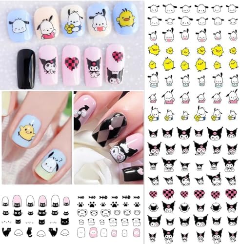 Amazon.com: Cute Nail Stickers Cartoon Nail Art Stickers for Nail Art ...