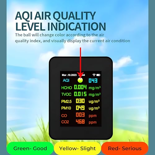 DeWire 9-in-1 WiFi Air Quality Monitor: Breathe Easy Like Never Before!