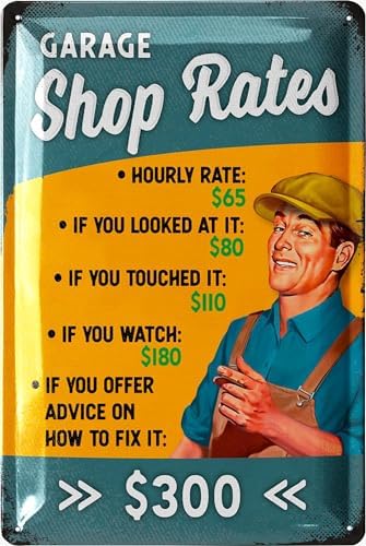 Amazon.com: Bestylez Funny Mechanic Shop Sign Mechanic Hourly Rate ...