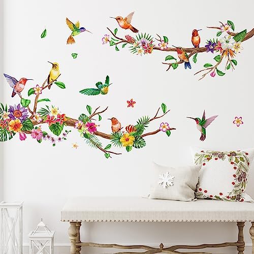 Zonon Hummingbirds Wall Decals Peel and Stick Birds Vinyl Wall Stickers ...