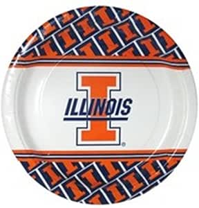 Amazon.com : Illinois Fighting Illini 9" Dinner Paper Plates : Office ...