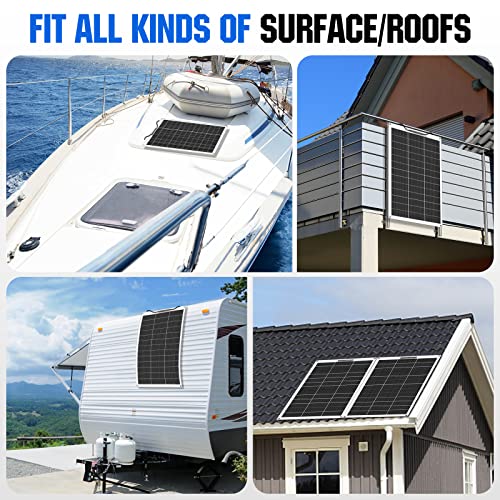 ECO-WORTHY 130 Watt, 12 Volt Flexible Monocrystalline Solar Panel for ...