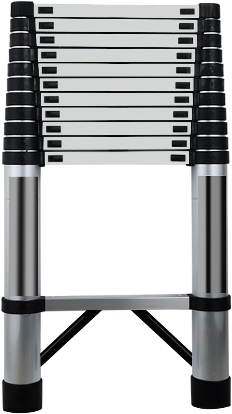 cadciehe Telescoping Extension Ladder, Stainless Steel Folding ...