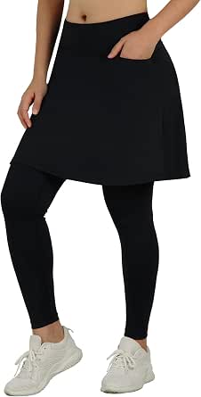 BELE ROY Athletic Skirt with Leggings Tennis Skirted Legging for Women ...