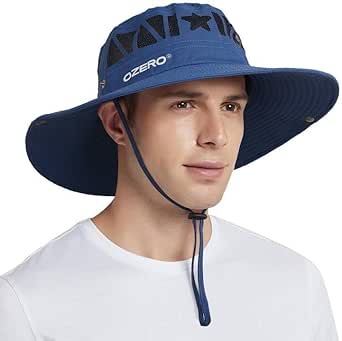 Amazon.com: OZERO Sombrero de sol para hombres y mujeres: sombrero de pesca con protección UV de ...