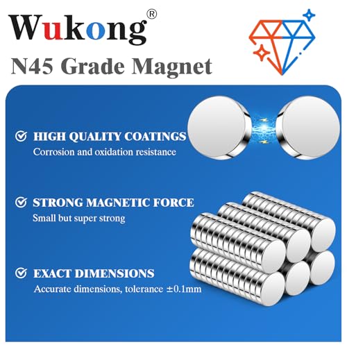 Wukong N45 Tiny Magnets, 5x1mm | 80 Pack Magnets Small for Refrigerator ...