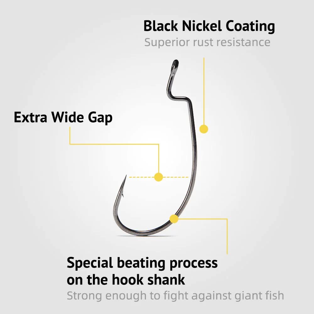 Snapklik.com : Nako Power #4/0 EWG Hooks 8 Pack Nano Smooth Coating ...