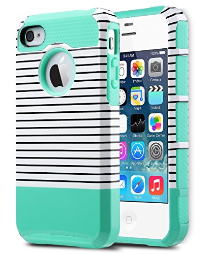 ULAK 4S Case,iPhone 4S Case,iPhone 4 Case, Dual Layer Hybrid Slim Hard ...