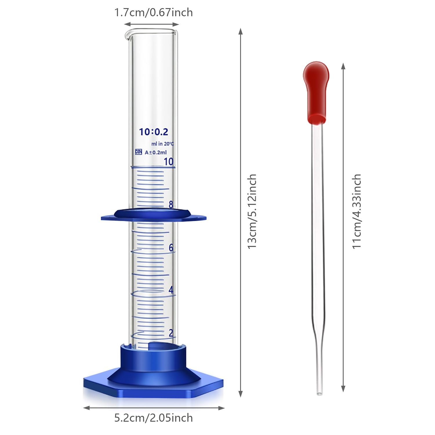 Snapklik.com : Thick Glass Graduated Cylinder Measuring Liquid Lab ...