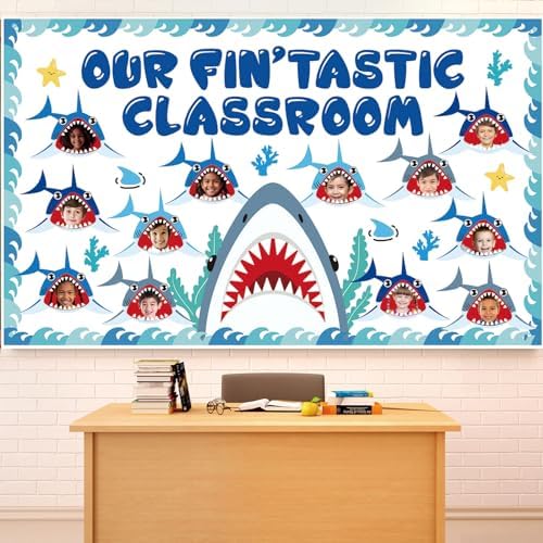 Amazon.com: Justforjoyful 85Pcs Ocean Bulletin Board Set Ocean Sea ...