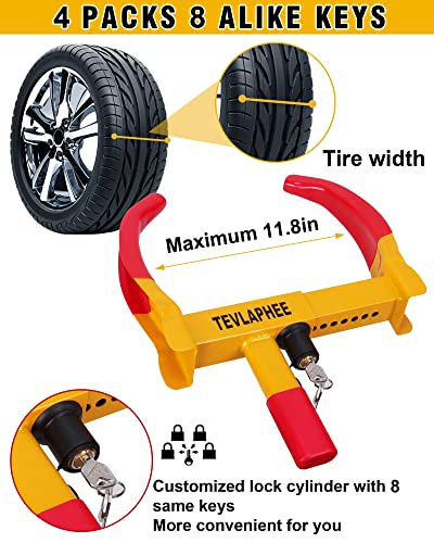 Snapklik.com : Wheel Lock Set,Trailer Security Adjustable Tire Lock ...