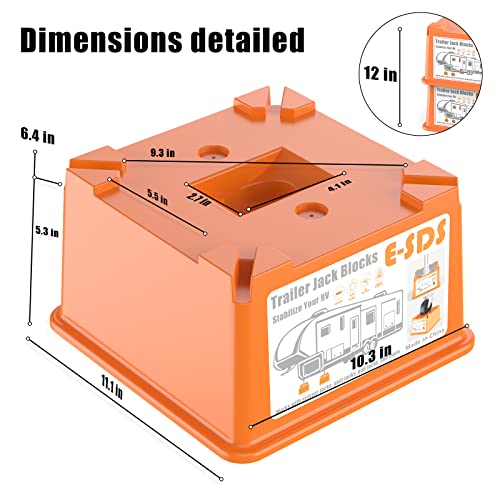 Snapklik.com : E-SDS 4 Pack Trailer Jack Blocks RV Camper Leveling ...