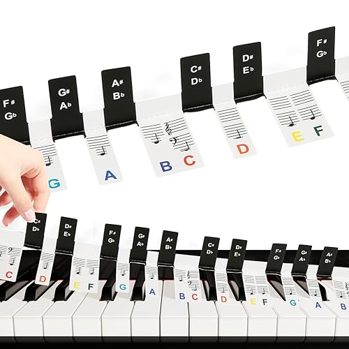 Removable Piano Keyboard Note Labels, Reusable Piano Music Notes Guide ...
