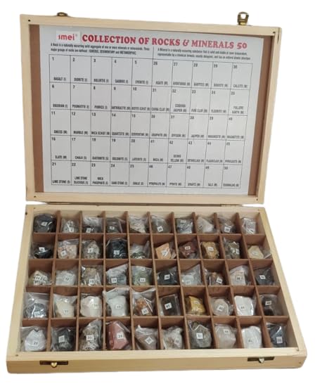 Buy SMEI Collection of 50 Rocks & Minerals in Wooden Box (Geology Kits ...